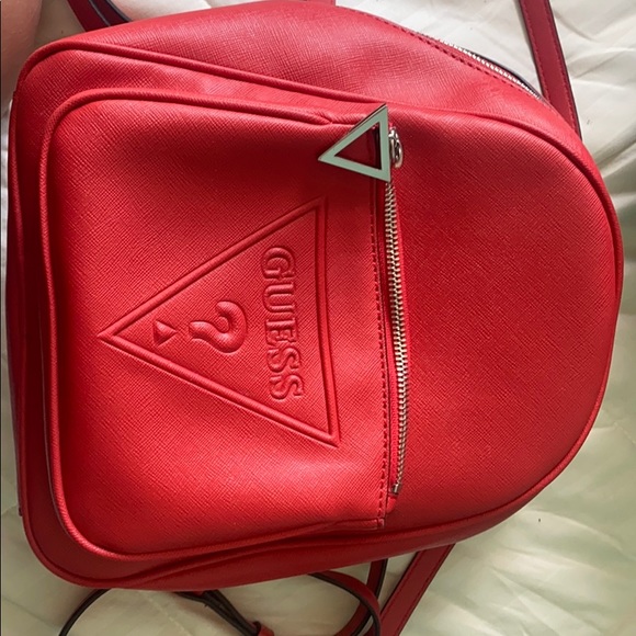 Bags | Red Guess Backpack | Poshmark
